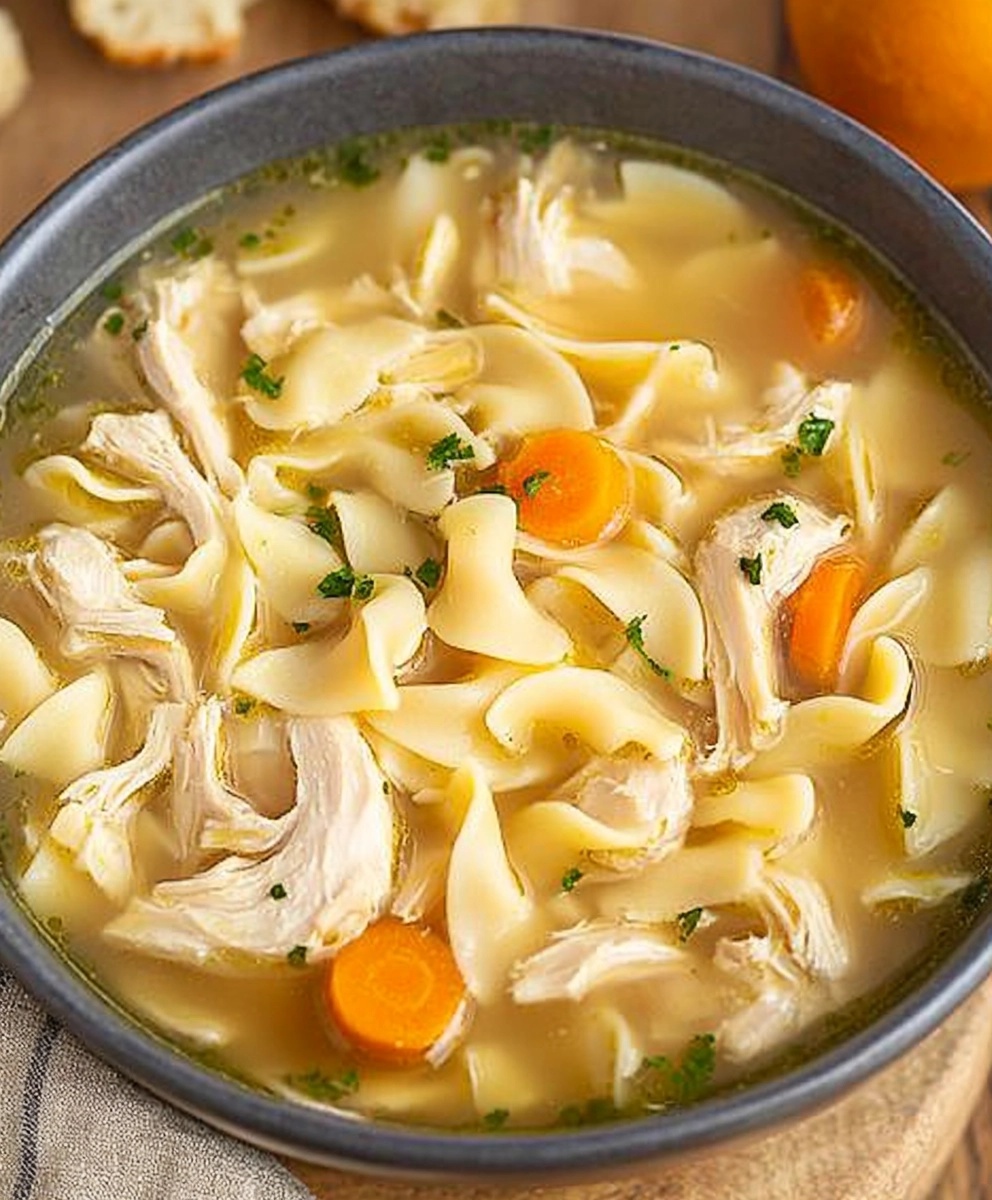 Copycat Panera Bread Chicken Noodle Soup Recipe - yourrecipeguide.com