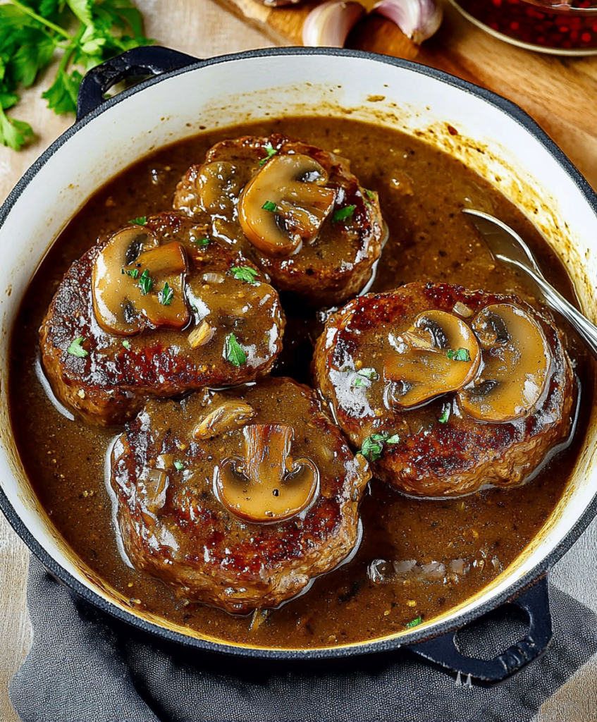 Bobby Flay Salisbury Steak Recipe With Mushroom Gravy Recipe ...