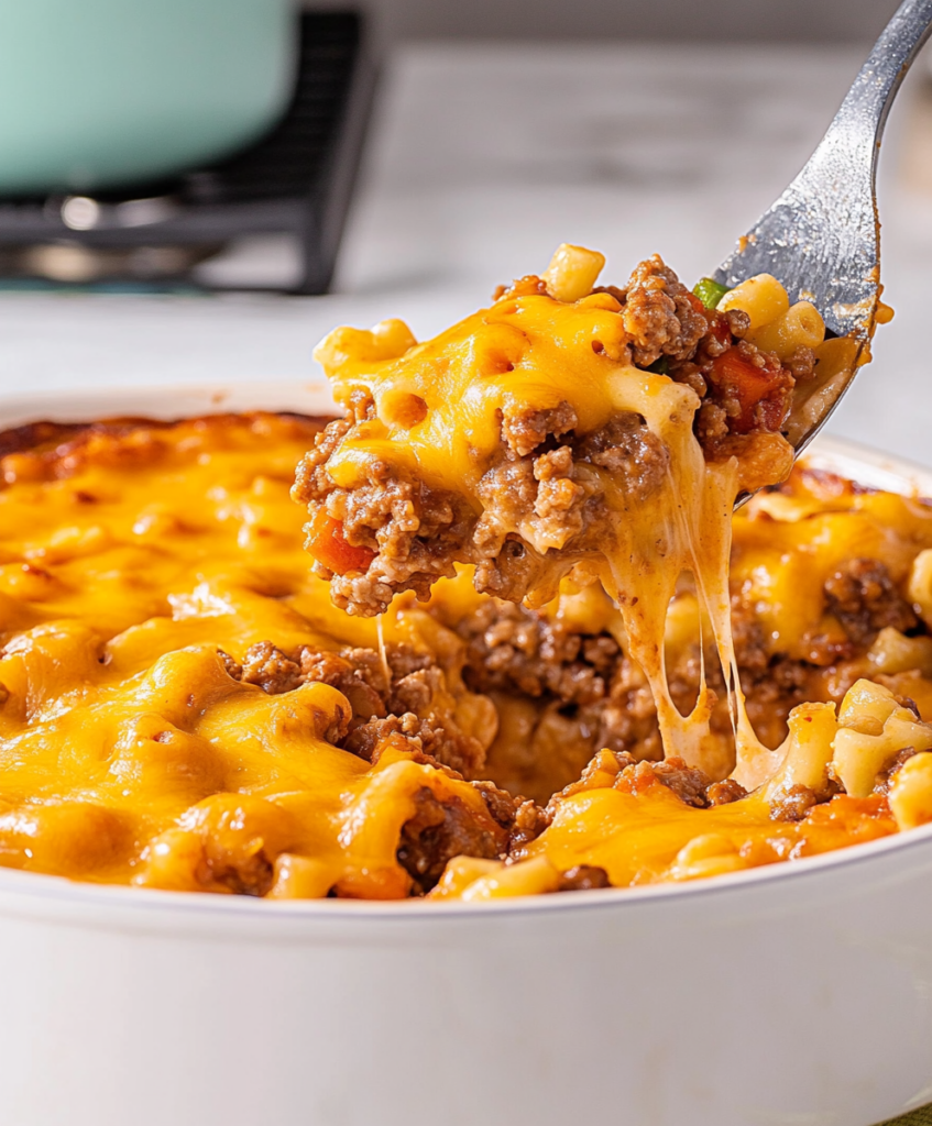 Cheesy Hamburger Casserole Recipe - yourrecipeguide.com