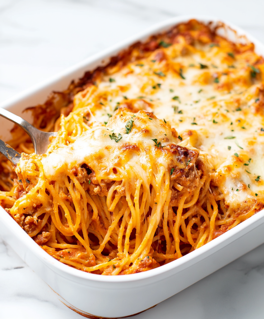 Easy Baked Spaghetti Recipe - yourrecipeguide.com