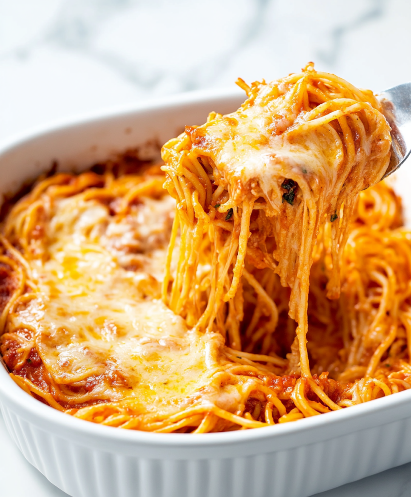 Easy Baked Spaghetti Recipe - yourrecipeguide.com