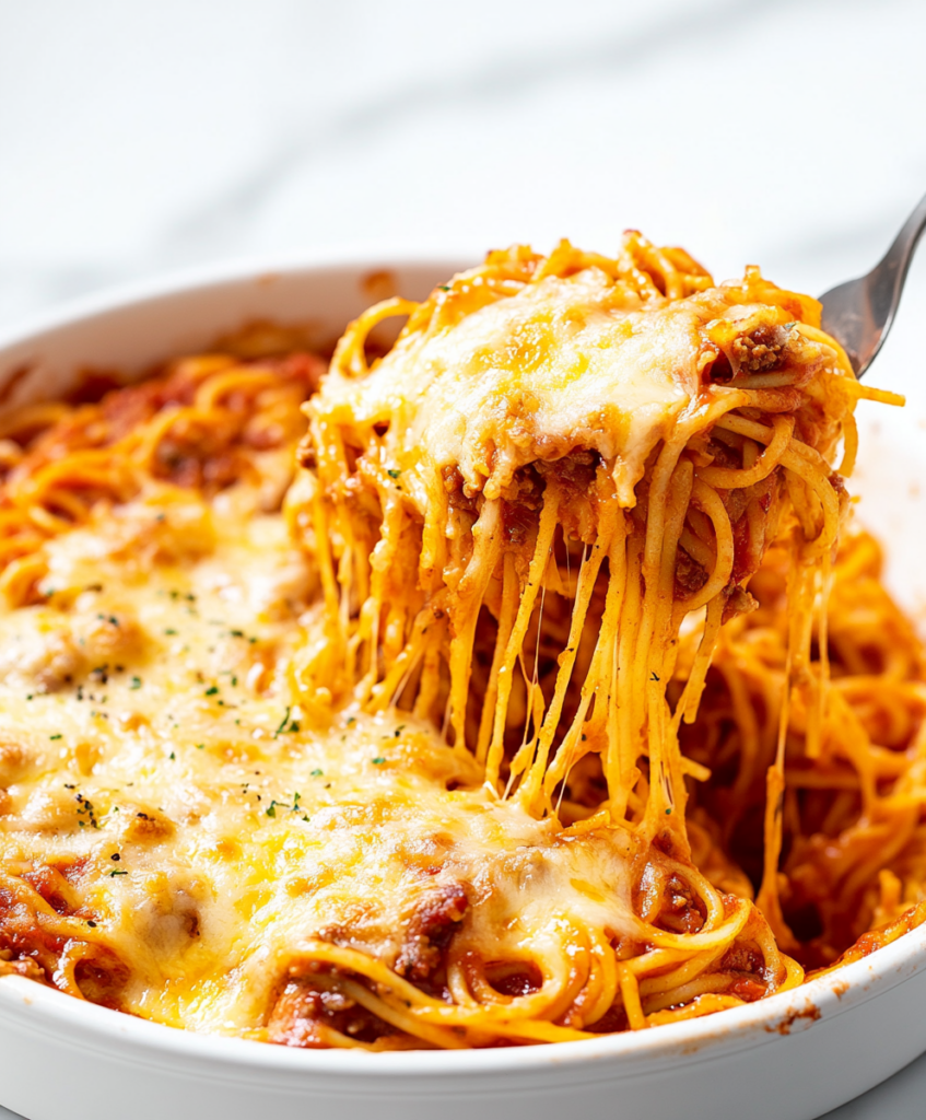 Easy Baked Spaghetti Recipe - yourrecipeguide.com