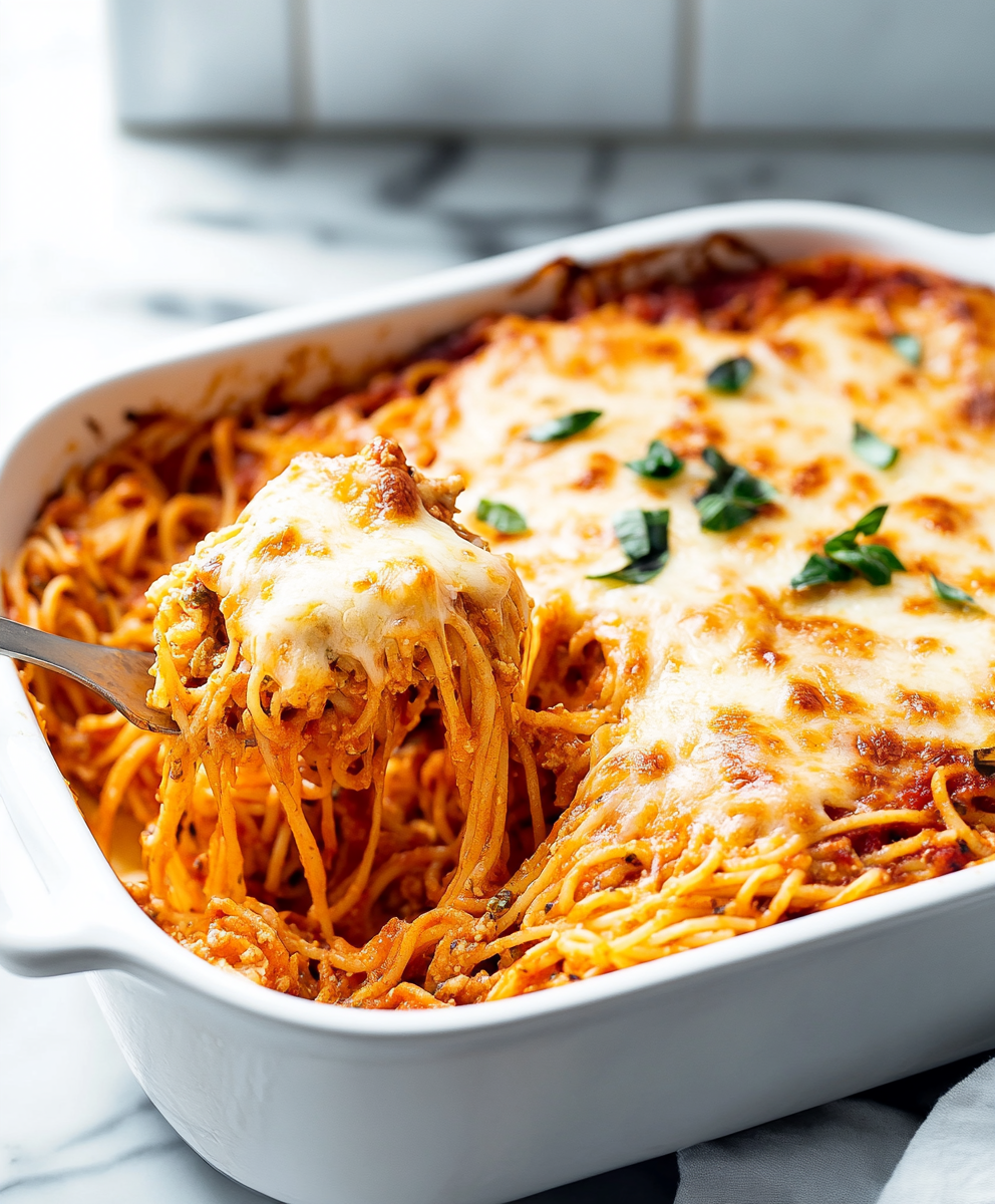 Easy Baked Spaghetti Recipe - yourrecipeguide.com