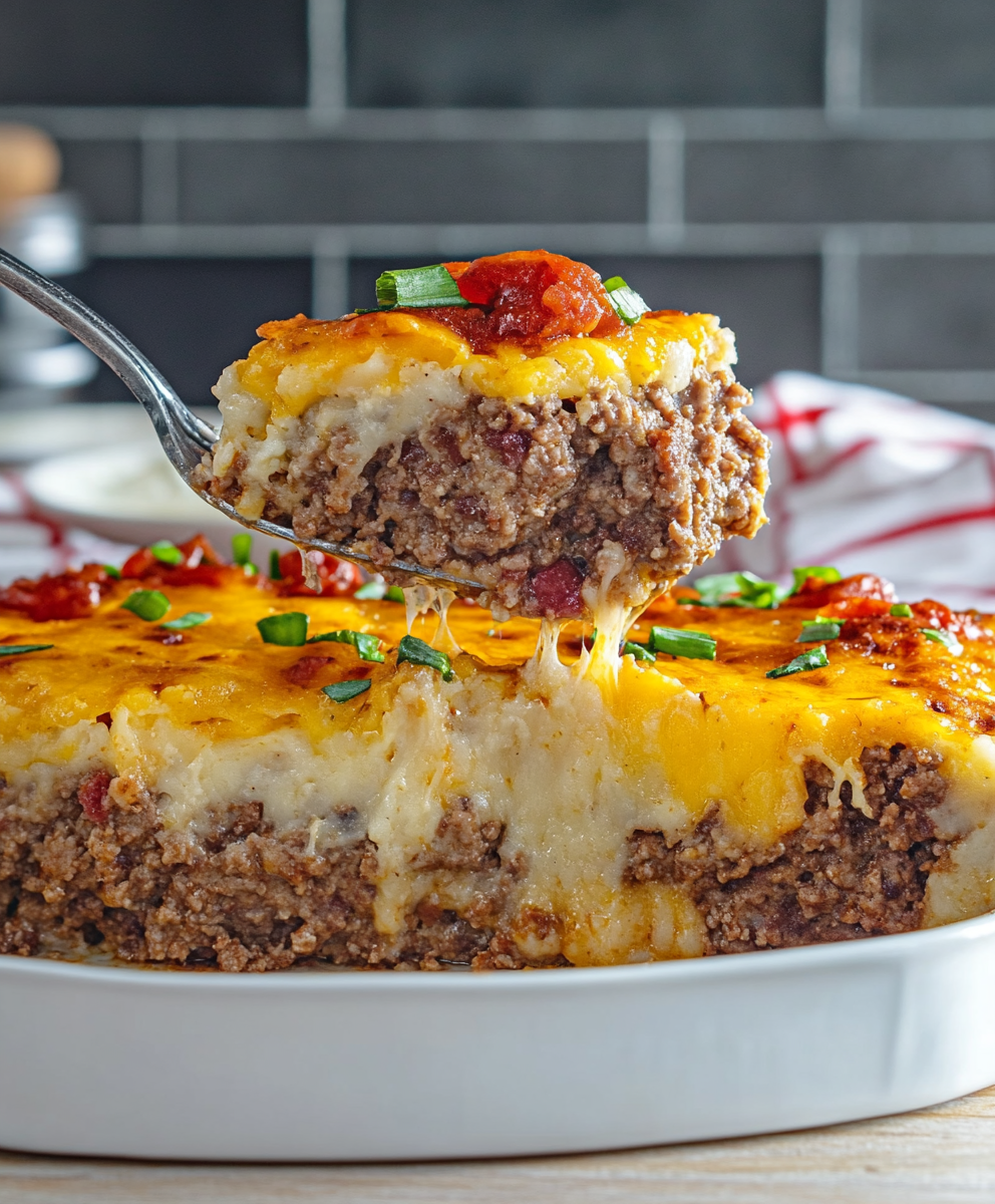 Cheesy Loaded Meatloaf Casserole Recipe - yourrecipeguide.com