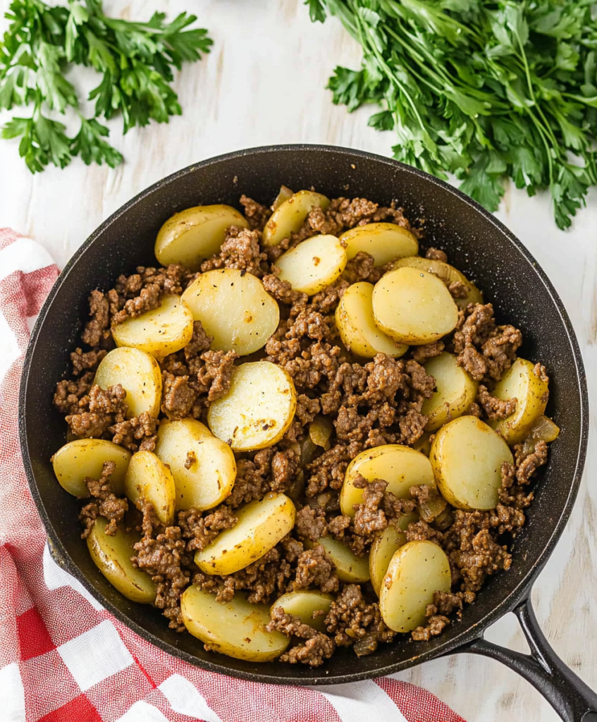 Ground Beef And Potatoes Skillet Recipe - yourrecipeguide.com