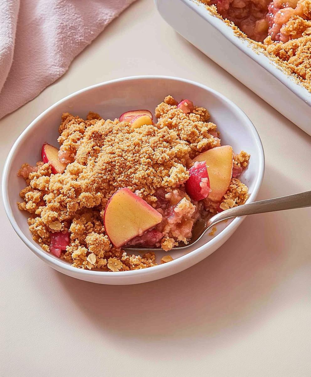 Apple Rhubarb Crisp Recipe - yourrecipeguide.com