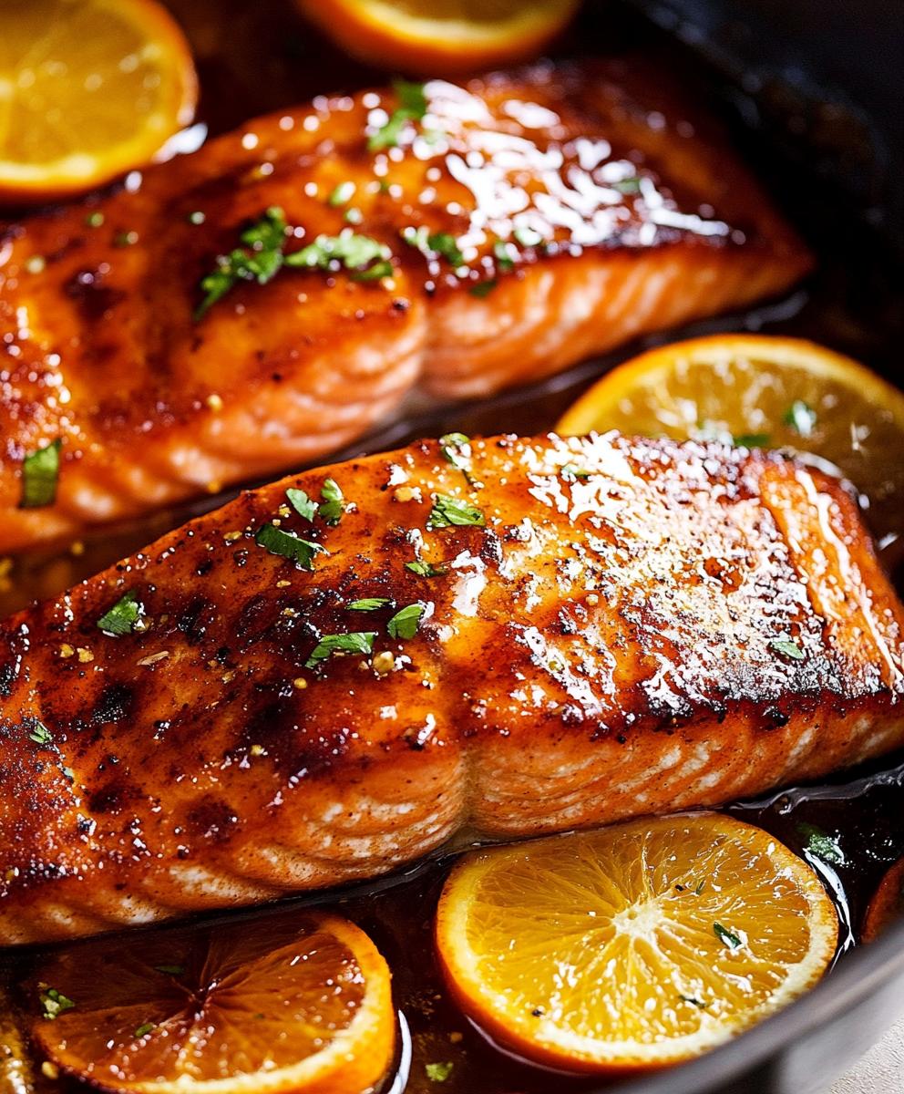 Crispy Honey Orange Glazed Salmon Recipe - yourrecipeguide.com
