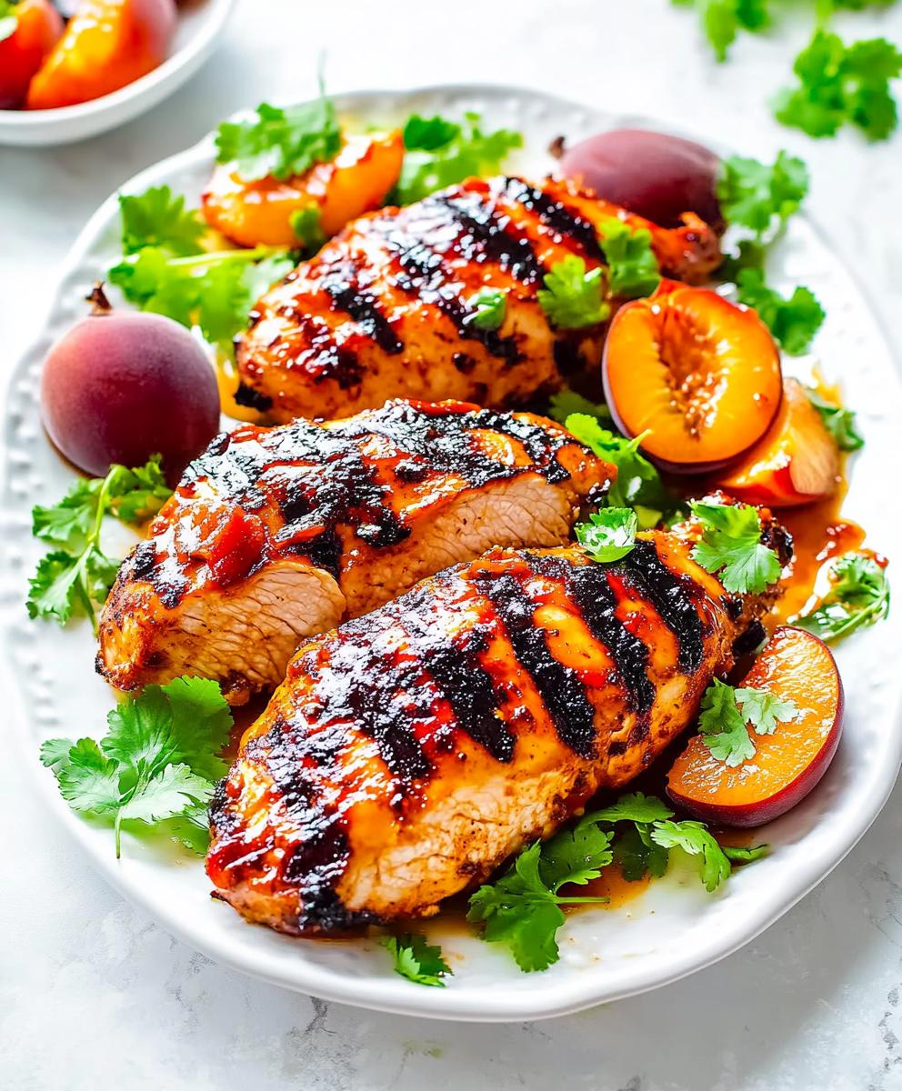 Grilled Chili Peach Chicken Recipe - yourrecipeguide.com