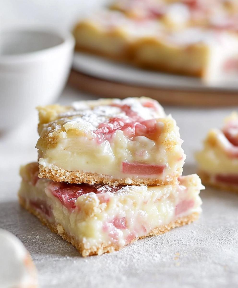 Rhubarb Custard Bars Recipe - yourrecipeguide.com