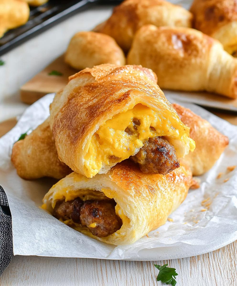 Sausage Egg And Cheese Breakfast Roll-ups Recipe - yourrecipeguide.com