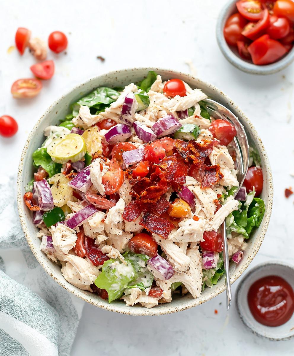 Shredded Blt Chicken Salad Recipe - yourrecipeguide.com