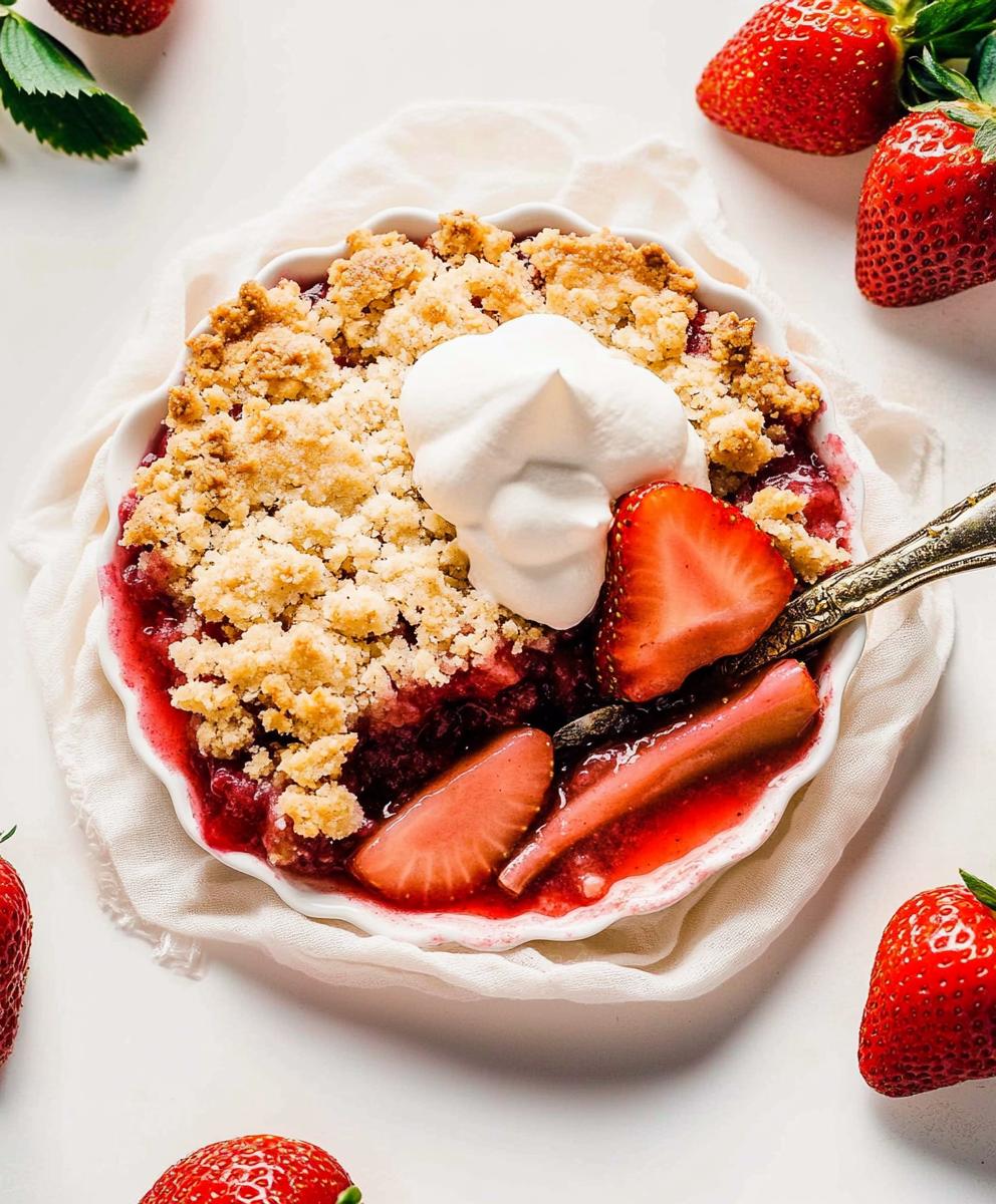 Strawberry Rhubarb Crumble Recipe - yourrecipeguide.com